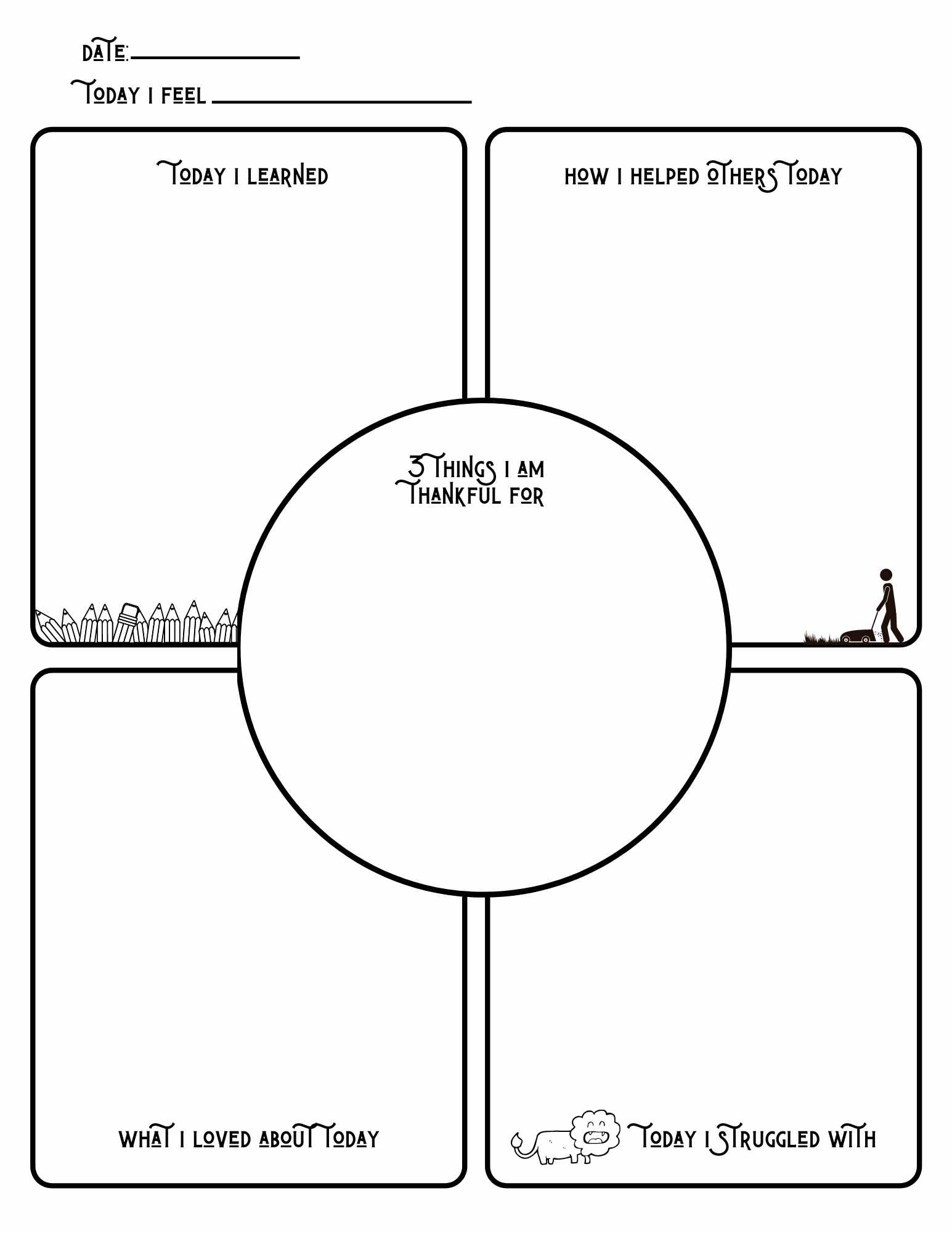 MY LIFE Kids Printable Journals Example - Word From The Bird